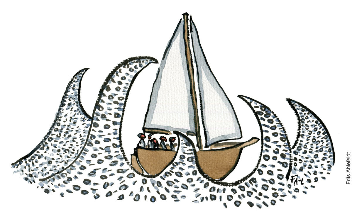 Leadership in extreme situations Drawn thoughts – Frits Ahlefeldt Art