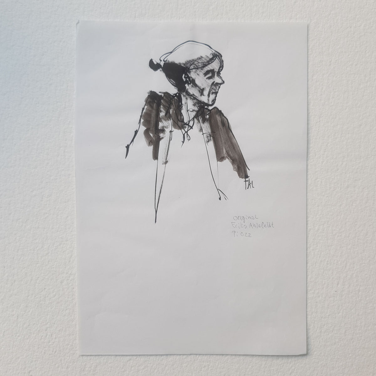 Pi022 Original ink drawing people A4 size – Frits Ahlefeldt Art
